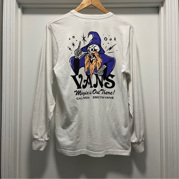 Vans | Shirts | Vans Off The Wall Long Sleeve White Graphic Tshirt ...